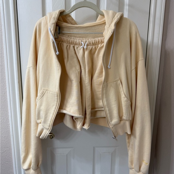 Heavy Manners | Sweaters | Heavy Manners Yellow Hoodie And Shorts Set ...